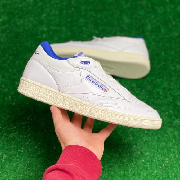 Reebok | Shoes | Reebok Club C Mid Ii Vintage Leather Mens Shoes White Blue H6921 New Size 15 ...